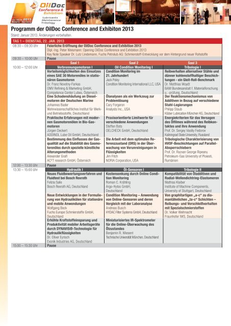 jetzt das komplette Conference Programm downloaden