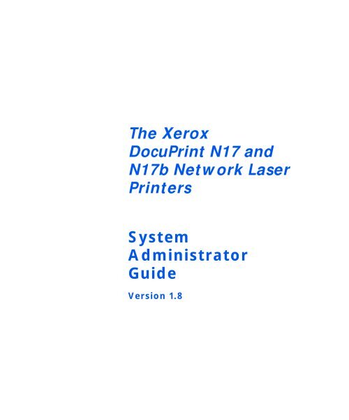 System Admin Guide Xerox 