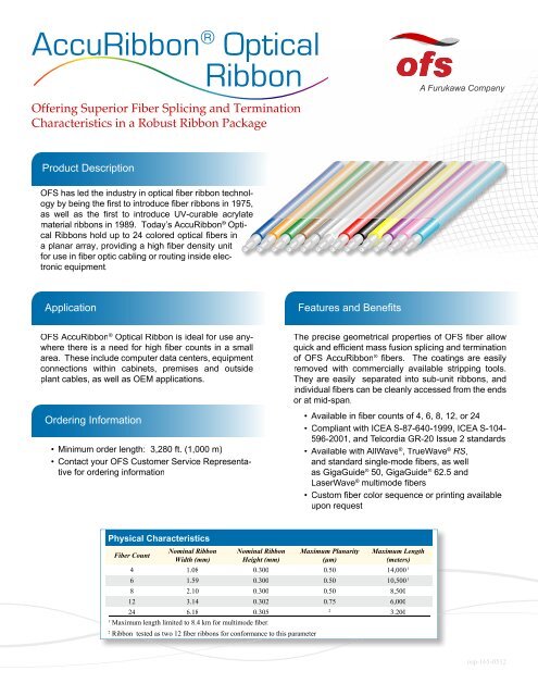 AccuRibbon® Optical Fiber Ribbon Brochure - OFS