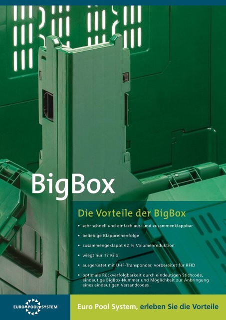 Die Vorteile der BigBox - Euro Pool System