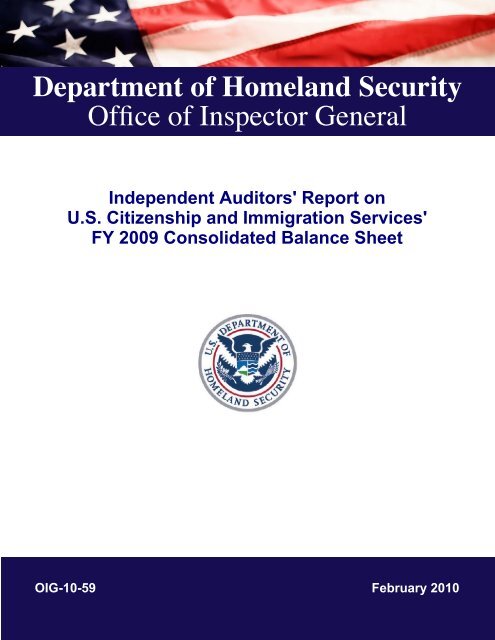 Report on US Citizenship and Immigration Services - Office of ...