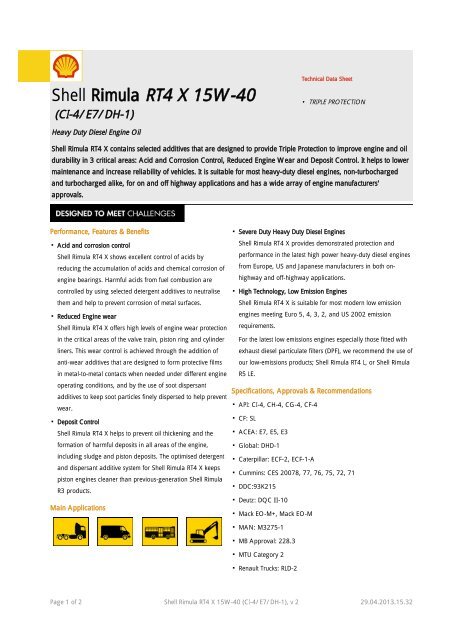Shell Rimula RT4 X 15W-40
