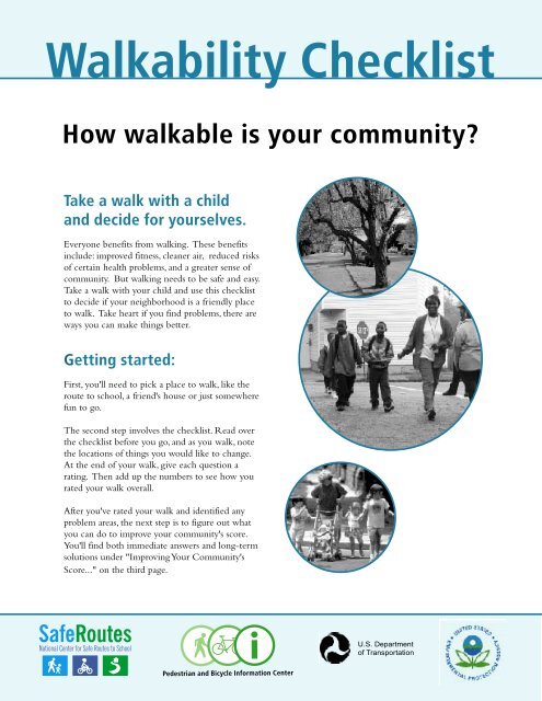 Walkability Checklist - National Highway Traffic Safety Administration