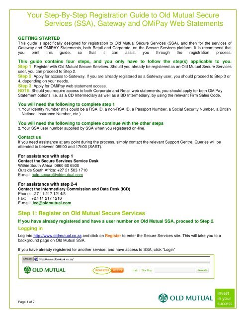 Your Step-By-Step Registration Guide to Old Mutual Secure ...