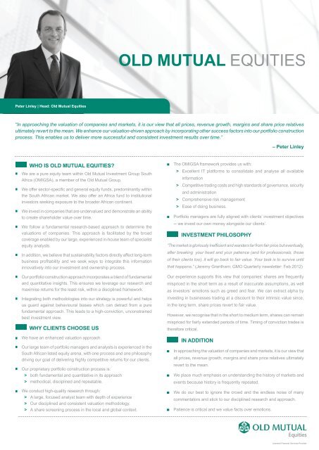 Old Mutual Equities brochure