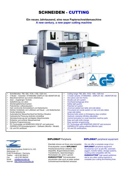 SCHNEIDEN - CUTTING - eurocutter.de