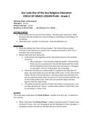 Our Lady Star of the Sea Circle of Grace Lesson Plan Grade 6 ...