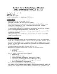 CIRCLE OF GRACE LESSON PLAN Gr 1 & 2 - Our Lady Star of the ...