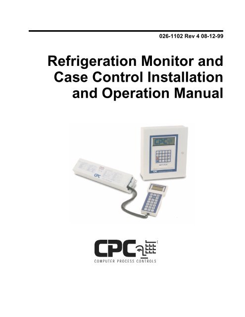 Refrigeration Monitor and Case Control Installation and Operation ...