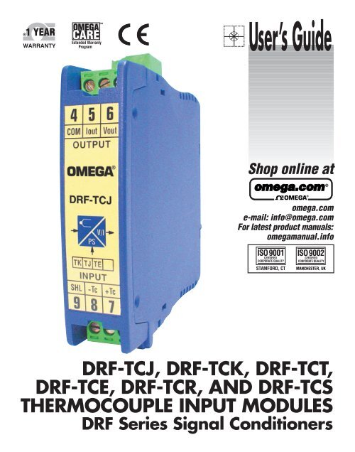 DRF Series Signal Conditioners - Omega Engineering