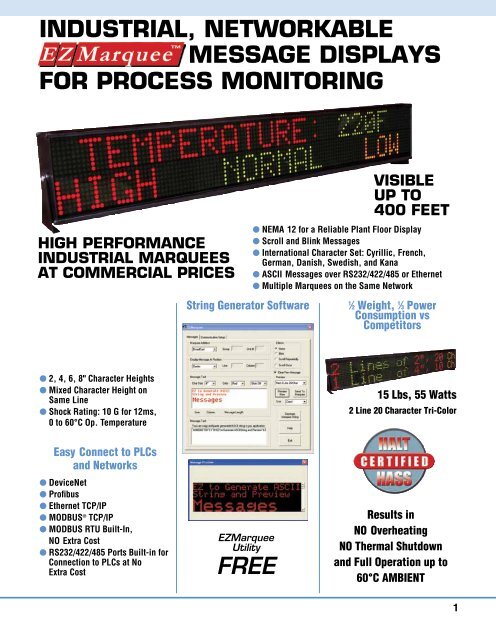 Industrial Networkable Message Display