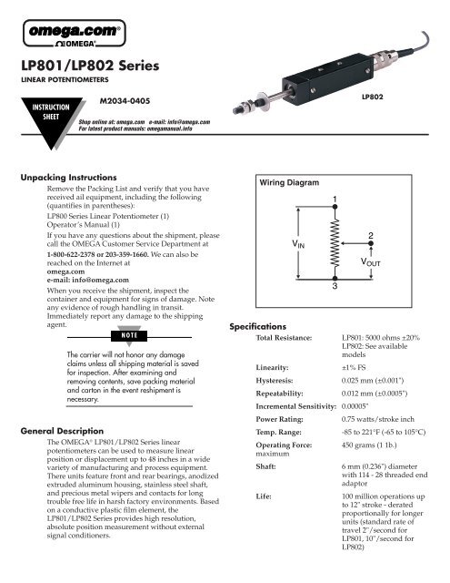 Manual - Omega Engineering