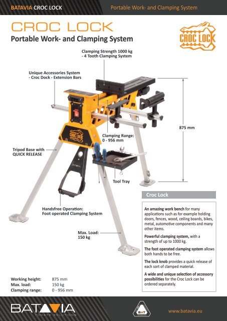 Product Info CROC LOCK - Portable work- and clamping System