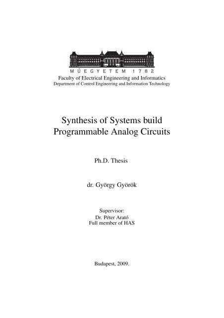 Synthesis of Systems build Programmable Analog Circuits - omikk