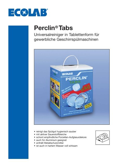 ECOLAB-Perclin Tabs - EcoChexx-Net