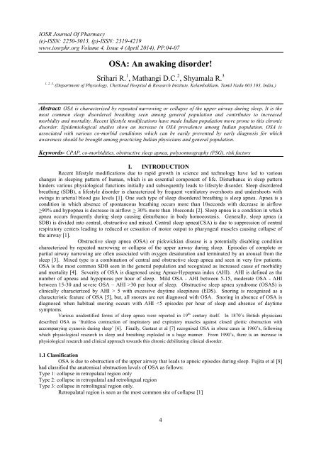 OSA: An awaking disorder!