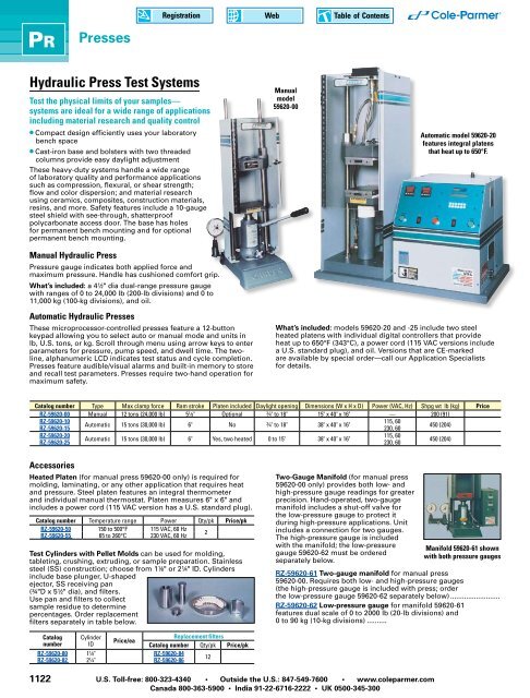 Presses Hydraulic Press Test Systems