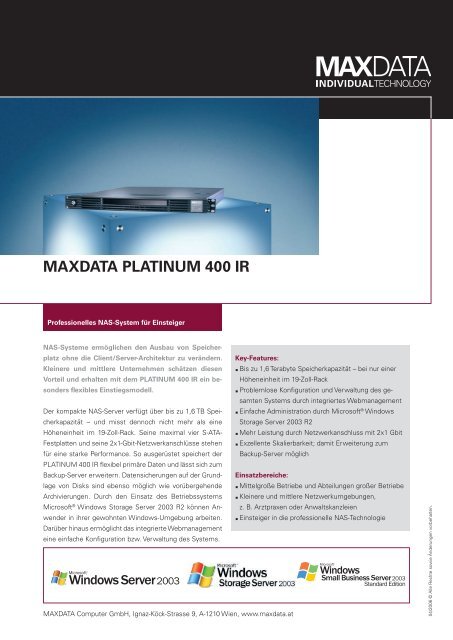 MAXDATA PLATINUM 400 IR