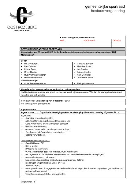 Uittreksel uit het bevolkingsregister - Oostrozebeke
