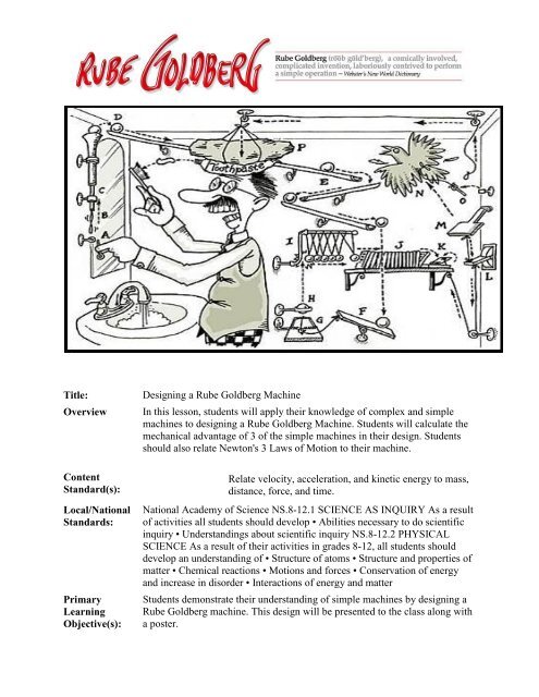 directions for designing a rube goldberg
