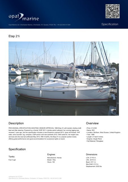 Etap 21i - Opal Marine