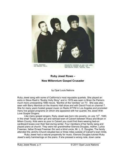 Ruby Jewel Rowe - Opal Louis Nations