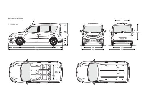 Opel Combo Tour D L1H1 Vector Drawing, 40% OFF