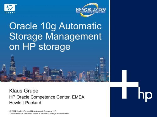 Oracle 10g Automatic Storage Management on HP ... - OpenMPE