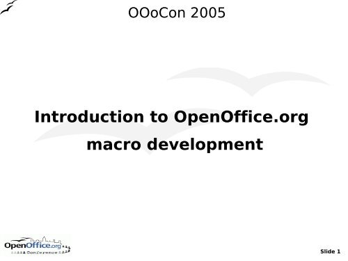 Introduction to OpenOffice.org macro development