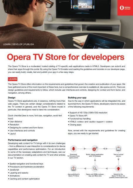 Opera TV Store for developers