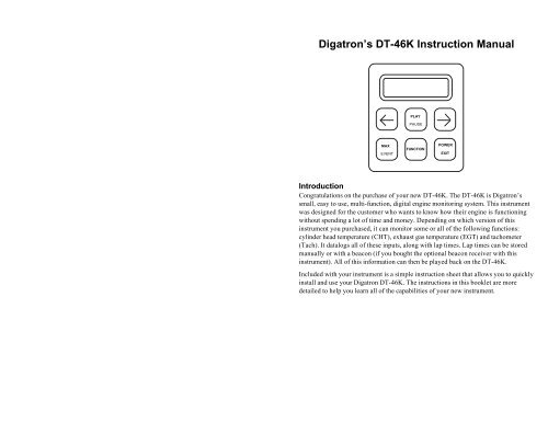 Digatron's DT-46K Instruction Manual