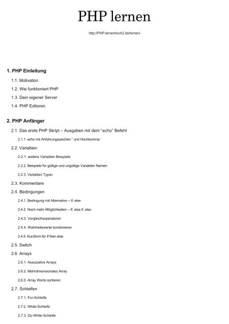 PHP lernen