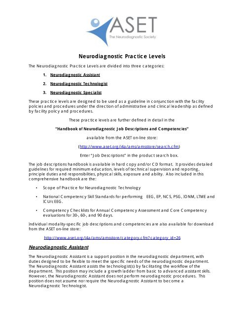 Neurodiagnostic Practice Levels - ASET