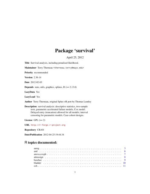 Package 'survival'