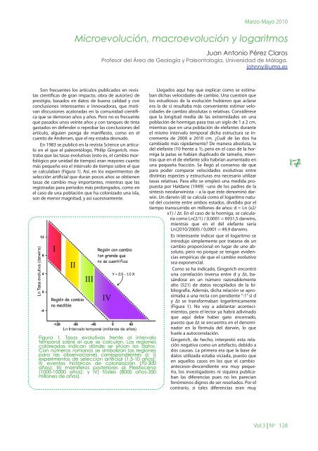 Microevolución, macroevolución y logaritmos