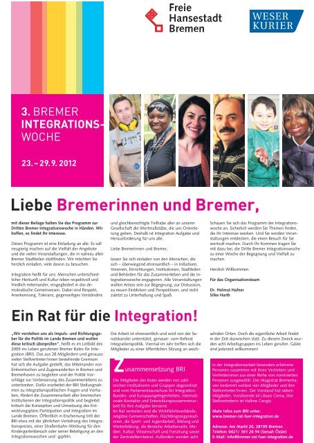 Liebe Bremerinnen und Bremer, - Frauen in Arbeit und Wirtschaft