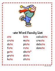 all Word Family List