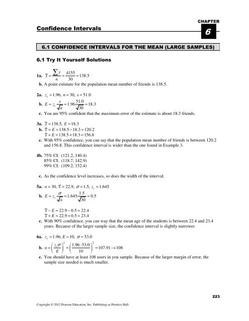 Confidence Intervals