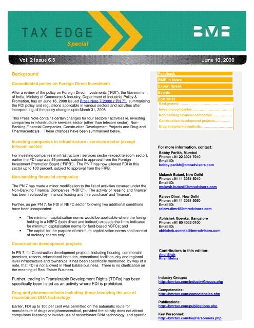 Background - BMR Advisors