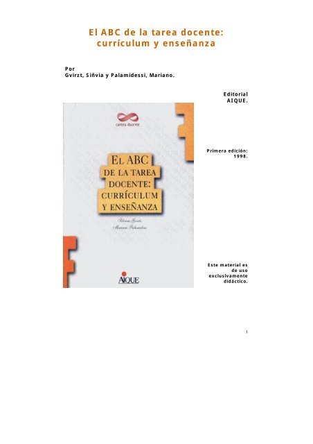 El ABC de la tarea docente: currÃ­culum y enseÃ±anza - Terras.edu.ar