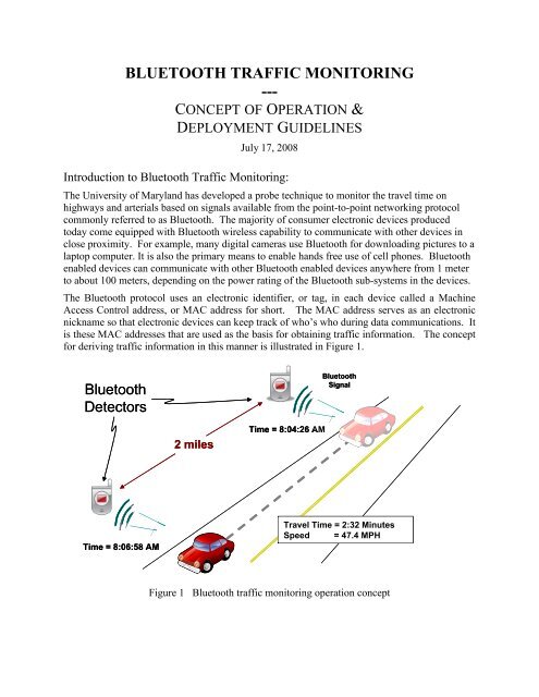 Bluetooth Traffic Monitoring I 95 Corridor Coalition