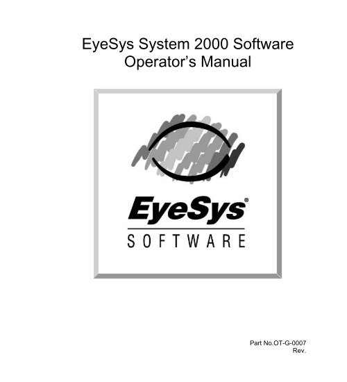 EyeSys System 2000 Software Operator's Manual