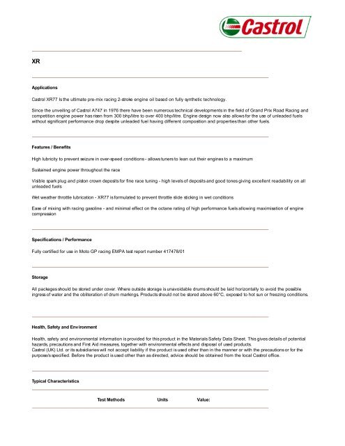 Castrol Xr77 Datasheet Shop Sale | ids-deutschland.de