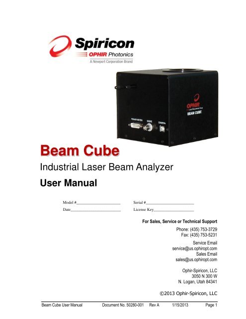 Beam Cube - Ophir Optronics
