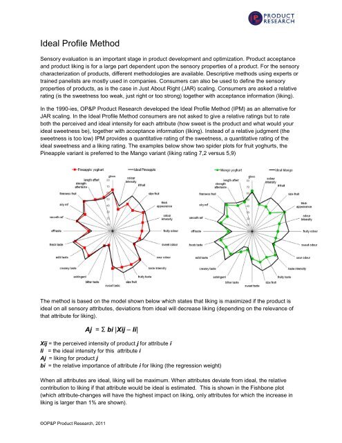 Ideal Profile Method - OP&P Product Research