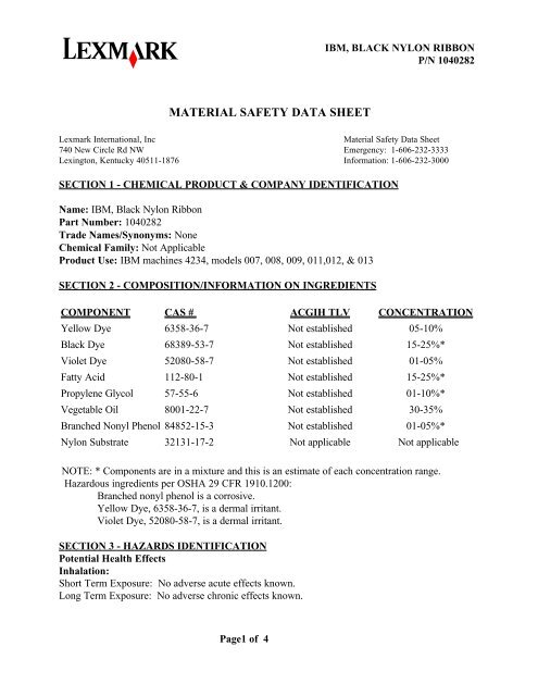 MSDS (PDF)