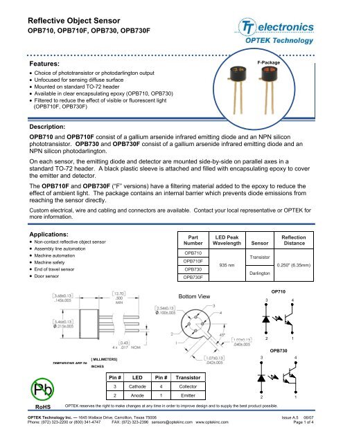 OPB710 - OPTEK Technology