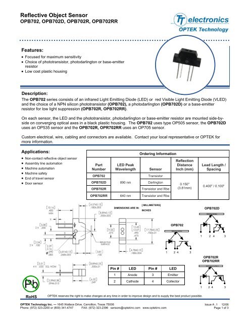 OPB702 - OPTEK Technology