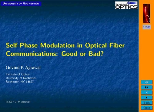 Self-Phase Modulation in Optical Fiber Communications: Good or ...