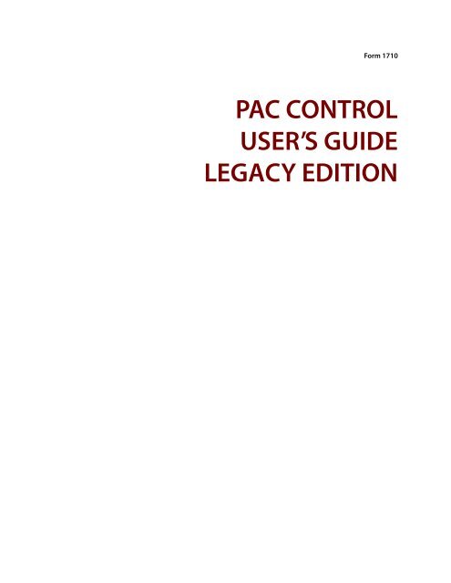 PAC Control User's Guide, Legacy Edition - Opto 22